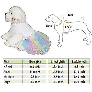 ANIAC Dog Vest Skirt Puppy Princess Dresses Cute Birthday Tutu Skirt Doggy Wedding Outfit Pet Clothing for Cats and Small Medium Dogs (Large, White)