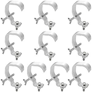 NINGWAAN 10 PCS Stage Light Clamp Hook, Aluminum Alloy Truss Clamp, C Clamp Mounting Truss Bracket Hook for DJ Lighting, LED Par Light and Spotlight, Fit for 1.18-2 Inch OD Tube/Pipe_AB