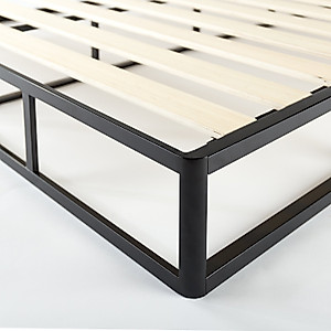 ZINUS Metal Box Spring with Wood Slats, 9 Inch Mattress Foundation, Sturdy Steel Structure, Easy Assembly, California King