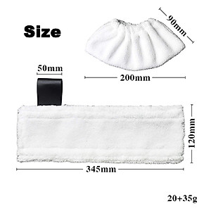 HUAYUWA 2Pcs Replacement Microfibre Mop Cloths with Pads Set Fits for Karcher EasyFix Steam Cleaner SC2 SC3 SC4 SC5 Accessories