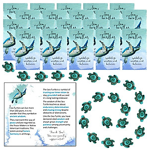 Smiling Wisdom - 20 Bulk Gift Sets - Employee Mini Appreciation Greeting Cards and Keepsake Gift Sets - 60 Pcs - Turquoise Sea Turtles