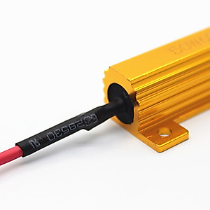 Alla Lighting 2pcs 50W 6ohm Load Resistors - Fix LED Turn Signal Bulb Fast Hyper Flash Blinking Error Code Malfunction