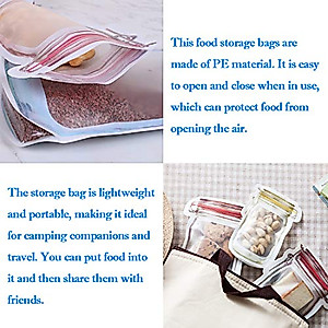40Pcs Reusable Mason Jar Ziplock Bags,Food Storage Sandwich Bags Ziplock Bags for Kitchen Camping Picnic Organizer (40 Pcs)