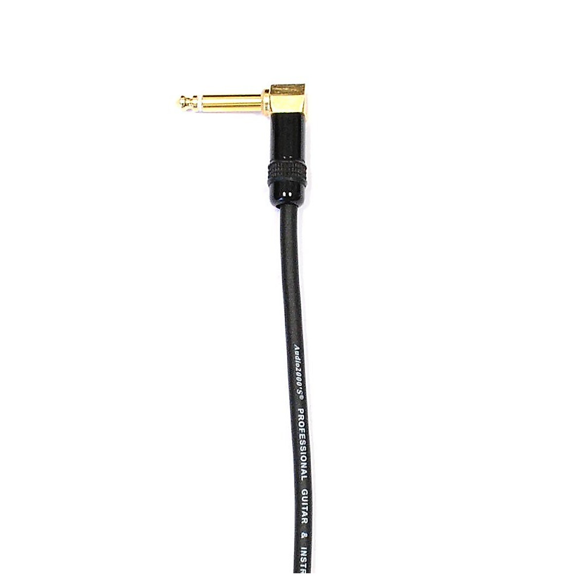 Audio2000's C28001P2 1Ft 1/4" TS Right Angle To 1/4" TS Cable (2 Pack)