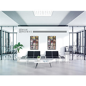 Displays2go Wall Pamphlet Display, Acrylic, 12/24 Adjustable Slots, Aluminum Standoffs - Black (2RP12BLK)