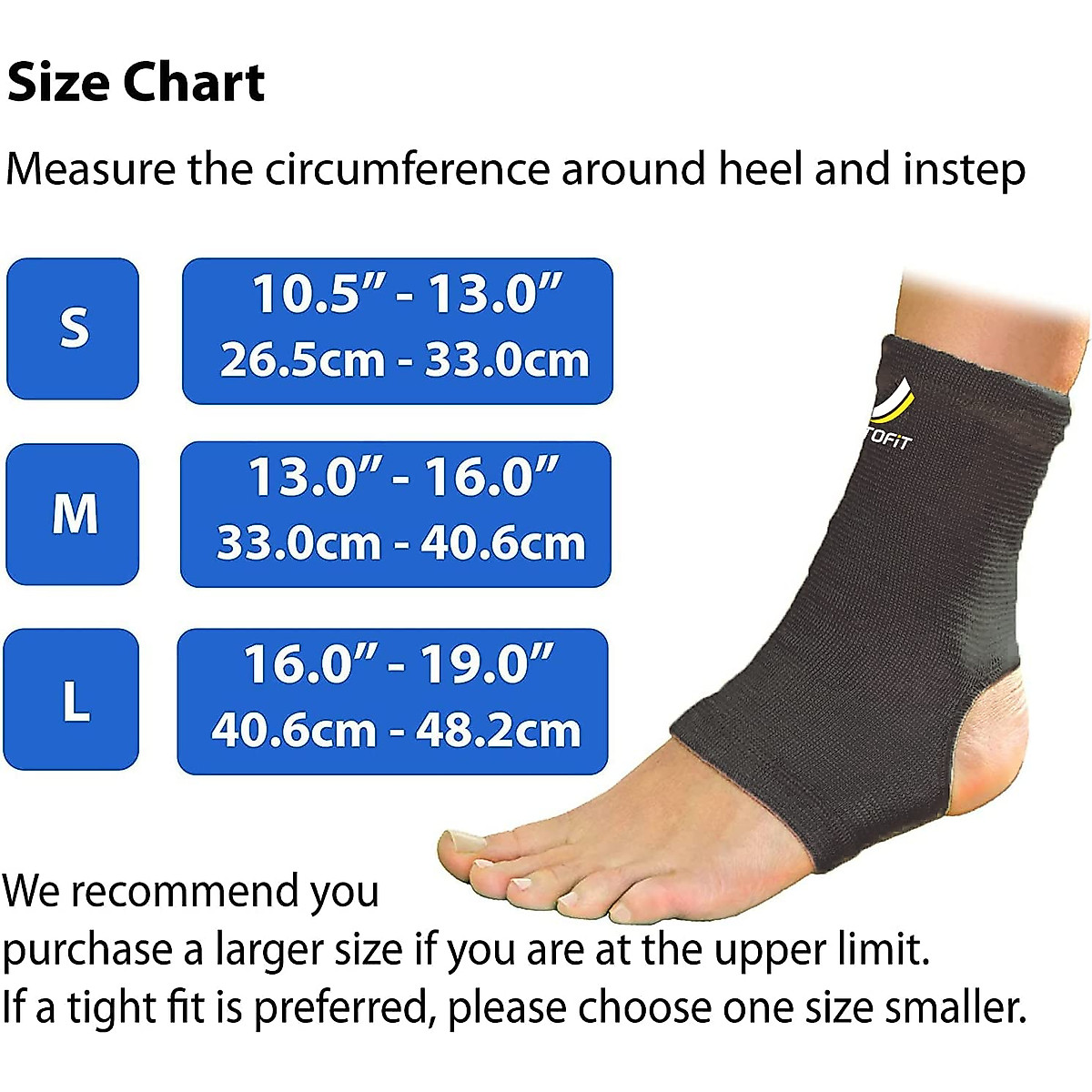 UptoFit Copper Ankle Compression Sleeve for Women Lightweight Breathable Brace for Foot and Ankle Support in Plantar Fasciitis, Achilles Tendon & Tendonitis (Medium - 1 Piece)