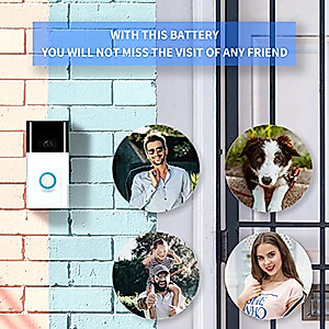 Rechargeable Lithium-Ion V4 Battery for Ring-Doorbell Camera 1/2/3/4, Upgraded Battery Compatible with Video Doorbell and Spotlight Cam Solar Stick Up Camera (2nd & 3rd Gen) 3.65V 6040mAh (2-Pack)