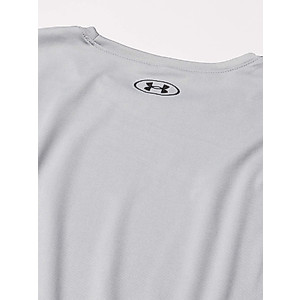 Under Armour Girls Tech Graphic Big Logo Short Sleeve T-shirt, Mod Gray Light Heather (011)/Black, Youth Large