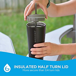 GROSCHE Jasper 23oz Tumbler with straw. Extreme Insulation, Classy Design, Built to Last, Insulated Stainless Steel Tumbler with Lid and Straw - White