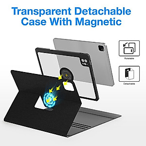 OPAKIT Magnetic Keyboard Case for iPad Air 5th 4th Generation 10.9 inch Pro 11 1st/2nd/3rd/4th, 7 Color Backlight BT Keyboard Folio with Pencil Holder 2022 2021 2020 2018 (Black