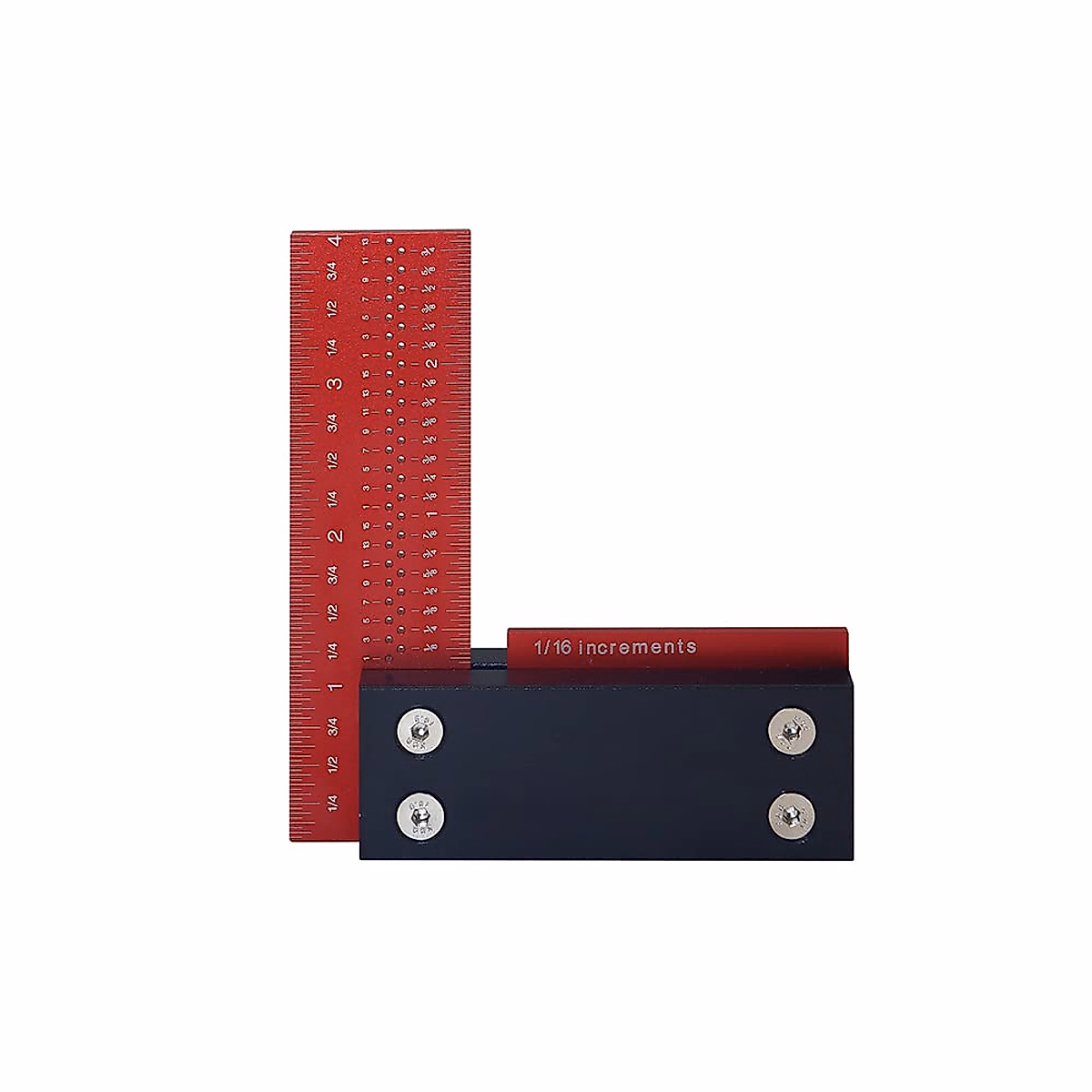 Singring Small Precision Square Ruler Woodworking Aluminum Square 90 Degree Measuring Ruler for Marking Woodworking (4 inch)