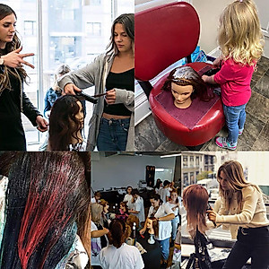 Mankainhead 100% Real Hair Mannequin Head,Training Manikin Cosmetology Doll Head,Hairdresser Girls Practice Braiding HairStyling With Clamp Holder(14Inch,Black)