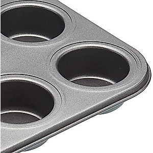 MasterClass KCMCHB96 12 Hole Mini Sandwich Tin with Loose Bases and PFOA Non Stick in Gift Box, Robust 1 mm Carbon Steel, 27 x 36 cm, Grey