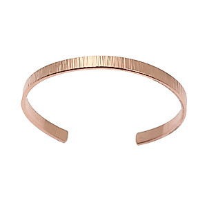 John S. Brana Chased Copper Cuff Bracelet Handmade Jewelry - Durable Copper - 100% Solid Copper (7 Inches)
