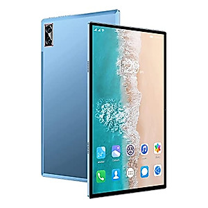 Naroote Office Tablet, HD Tablet 13Mp Camera 6GB RAM 256GB ROM Octa Core CPU 5G WiFi 100‑240V for Work (Blue)