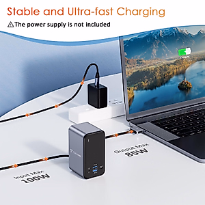 USB C Docking Station Dual Monitor for MacBook Pro, 15 in 2 USB C Laptop Docking Station Dual Monitor HDMI for MacBook Pro/Air with 2 4K HDMI Display, 6 USB A,USB C, SD&Micro SD,LAN, 87W PD 3.0