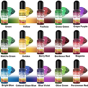 Epoxy Pigment - 30 Colors Transparent UV Dye, Resin Colorant for Resin Jewelry Making Kit, DIY Crafts - 0.25 oz