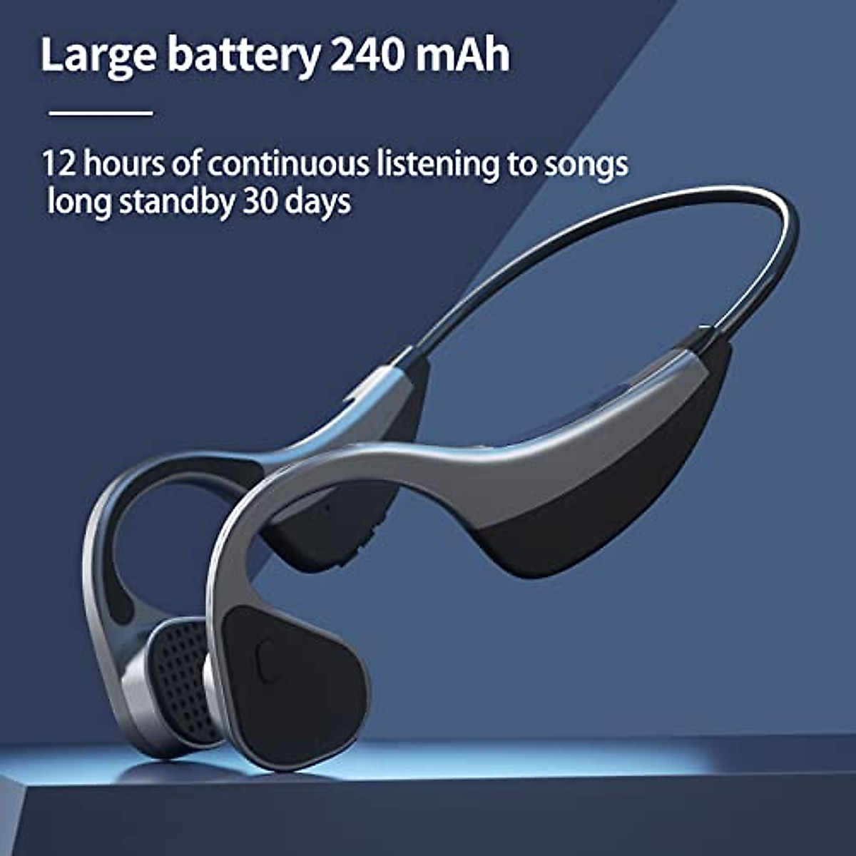 TOKANI Open Ear Headphones, Bluetooth Air Conduction Headphones with Mic and Volume Control Support IP67 Waterproof, 10-Hour Battery Life,30ft Connection for Cycling, Sports Driving,Wireless Headset