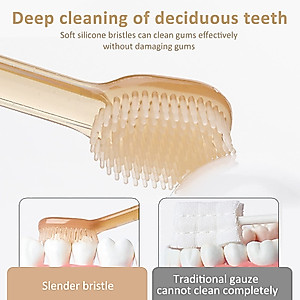 SHARE&CARE Baby Toothbrush and Baby Tongue Cleaner for Toddler Oral Care, Soft Silicone Toothbrush