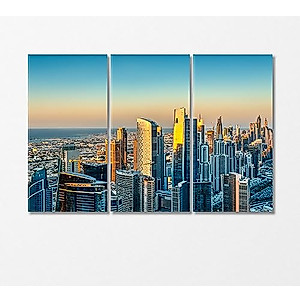 Business Bay Towers in Dubai Canvas Print 1 Panel / 36x24 inches