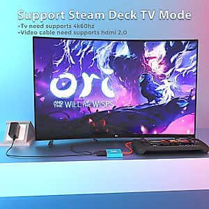Switch Dock Switch Docking Station for Nintendo, Portable Switch TV Adapter Support 4K/60HZ Switch TV Dock Mode Compatible Steam Deck/Switch OLED, Switch Travel Dock with HDMI2.0 USB3.0 Port