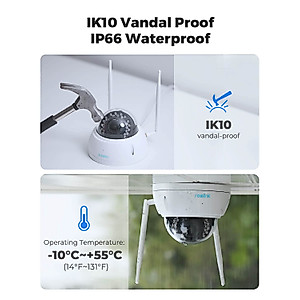 REOLINK RLC-542WA - 5MP HD Outdoor Camera for Home Security, Dual Band WiFi Security Camera with Person/Vehicle Detection, IK10 Vandal Proof, 5X Optical Zoom, 2.4/5 GHz WiFi, Time Lapse, Non-PT