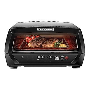 Chefman Food Mover Conveyor Toaster Oven, Moving Belt for Toasting Bread & Bagels, Stainless Steel w/Adjustable Temperature, Extra Large, 6 Cooking Functions: Toast, Bagel, Bake, Broil, Pizza & DIY
