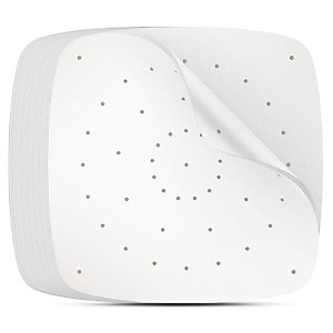 Beasea Air Fryer Parchment Paper 12 Inch, 200pcs White Air Fryer Filter Paper Square Perforated Parchment Paper Bamboo Steamer Papers for Air Fryer and Steaming Basket