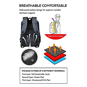 IPX Laptop Backpack Plus 17 Inch Travel Backpack Expandable Business Anti Theft Work Backpack with Laptop Compartment School Backpack with USB Charging Port Water Resistant Durable Bookbag for Men