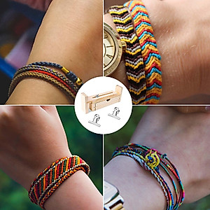 NQEUEPN Wood Bracelet Jig, Adjustable Wood Jig Bracelet Maker with 2 Metal Clips DIY U Shape Clear Scale Bracelet Jig for DIY Craft Hand Bracelet Knitting Tool (Drawer)