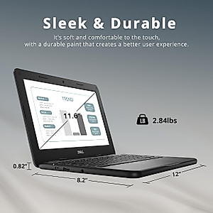 Dell Chromebook 11 3100 Rugged Chromebook, 11.6" HD Anti-Glare Screen, Intel Celeron N4020, 4GB LPDDR4 RAM, 16GB eMMC Storage, Spill-Resistant Keyboard, HD Webcam, WiFi 5, Black, Chrome OS