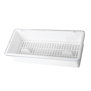 UPKOCH 4pcs box Spoon White Lid Utensil Household Drawer Cutlery Caddy Tray Plastic Countertop Holder Dish Rack Draining Storage Cutter Board Basket Fork Metal with Organizer Silverware