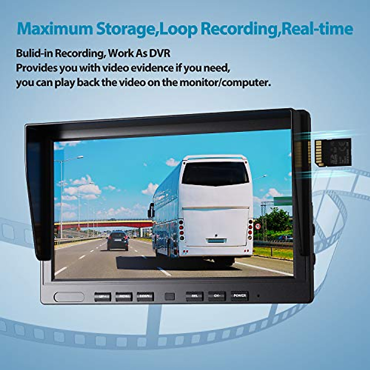 Fookoo Ⅱ 10" 1080P Wired Backup Camera System Kit,10" HD Quad Split Screen Monitor with Recording IP69 Waterproof Rear View Side View Camera Parking Lines for Truck/Semi-Trailer/Box Truck/RV(DY104)