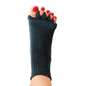 AIBEARTY 3 Pairs Yoga Sport Gym Five Toe Separator Socks Foot Alignment Pain Massage Toeless Socks