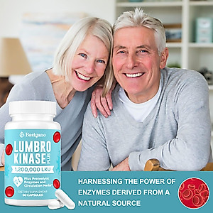 Lumbrokinase Supplement, 1.2 Million LKU - 120mg Capsules, Potent Nattokinase Alternative with Proteolytic Enzymes and Herbal Blend