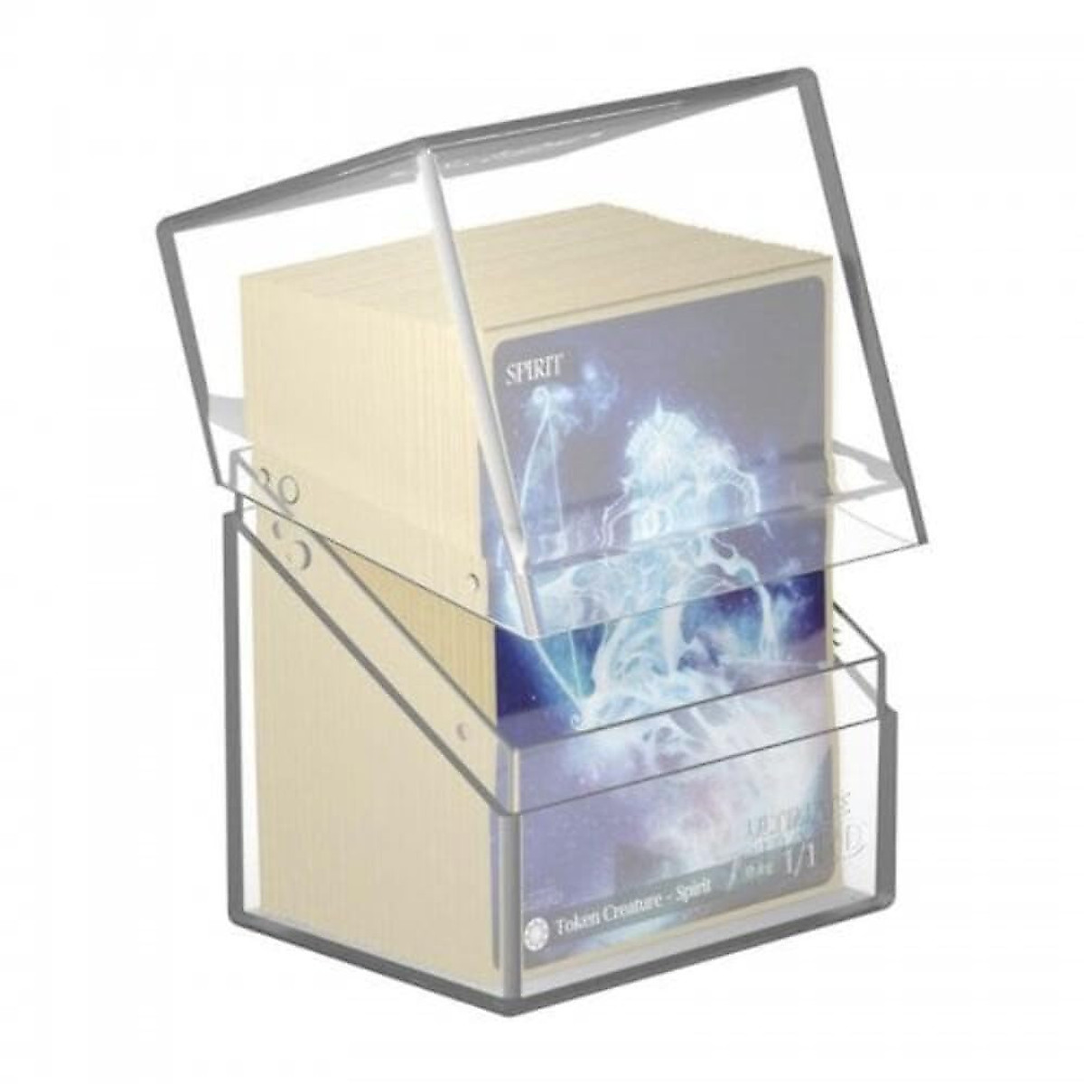 Ultimate Guard Boulder 80+, Deck Case for 80 Double-Sleeved TCG Cards, Clear, Secure & Durable Storage for Trading Card Games, Soft-Touch Finish
