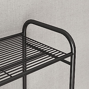 Nyehiret Metal Free-Standing Garment Rack，Storage Organizer for Bedroom Clothes Garment Rack with Shelves，Hanging Rod and Storage Box, Black