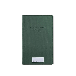 DesignWorks Ink Standard Issue No. 17 Hardcover Cloth Green 7.25" x 11.75" Tall Notebook Journal with 96 Lined Pages - Perfect for Office Work, Writing, and Journaling