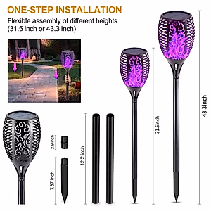 EOYIZW Solar Lights Outdoor- 99LED Purple Solar Lights for Halloween Decorations Outside Lights, Solar Torch Light Landscape Decoration Solar Garden Lights for Yard Patio Garden