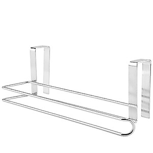 Stainless Steel Kitchen Over Door Roll Paper Holder Paper Towel Rack Hanger