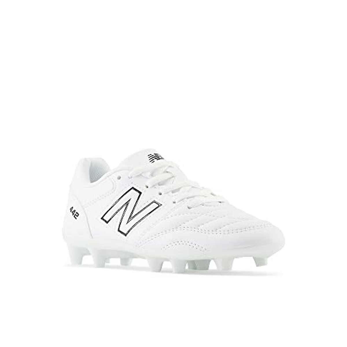 New Balance Boy's 442 V2 Academy FG Junior Soccer Shoe, White/Black, 2.5 Little Kid
