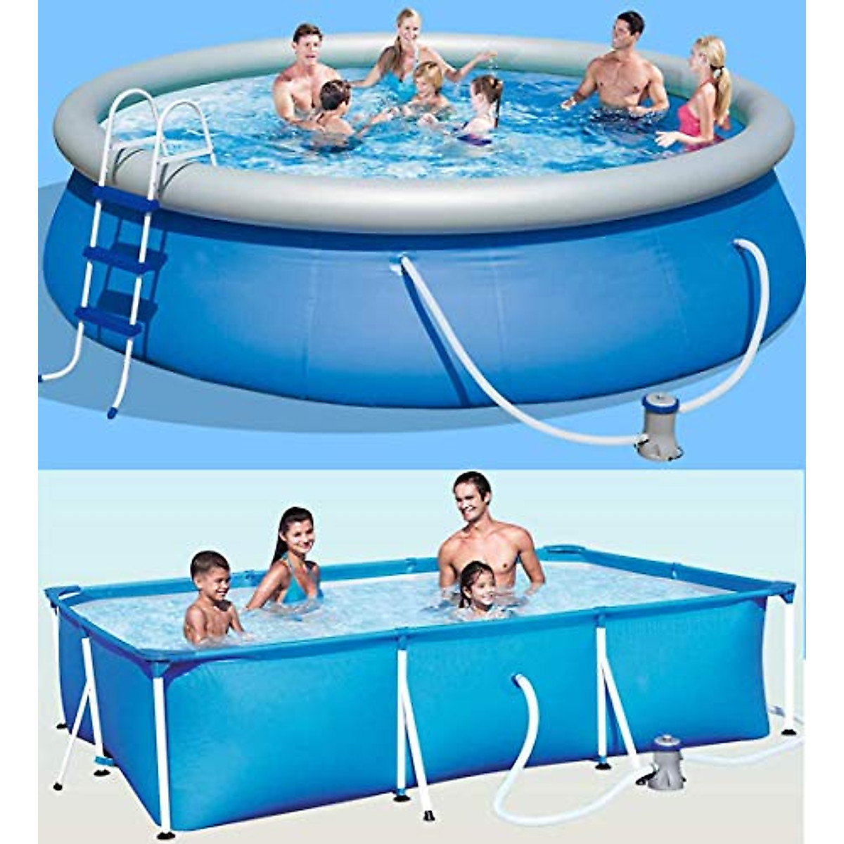 Replacement Hose for Above Ground Pools 1.25" Diameter for Models 1,000 GPH, 530 GPH, and 330 GPH,57" Long Filter Pump Hose. (2)