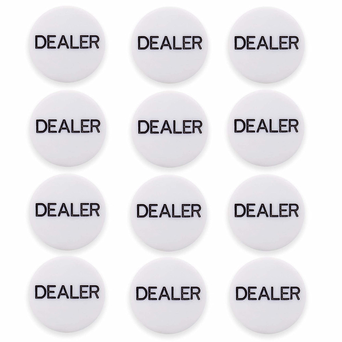 12-Pack Dealer Buttons - Poker Accessories, Casino Game Pucks, Texas Hold'em Button for Card Games, Bulk Vegas Night Playing Card Accessory