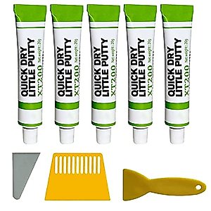 5 Pcs Gogolonge Fiberglass Boat Repair Paste Kit, XT200 Quick Dry Little Putty, Instafix Fiberglass Boat Repair Paste Car Scratch Remover Touch Up Paste Fix Tools for Scratches, Cracks, Gouges (Black)