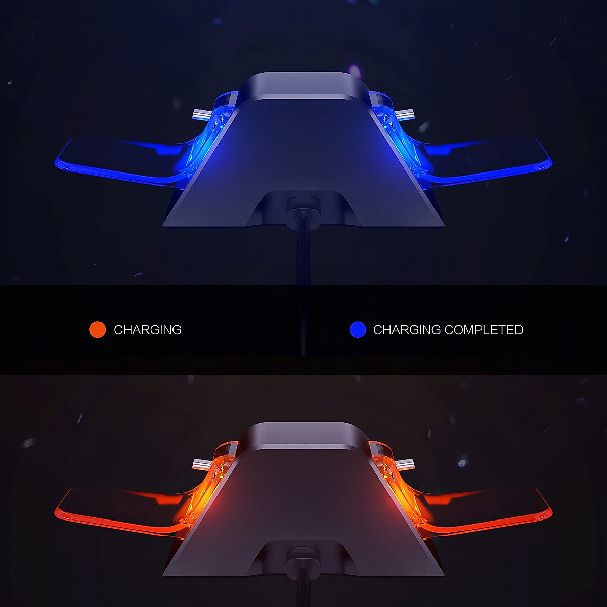 PS5 Controller Charger Station, Fast Charging Playstation 5 Controller Charging Station with LED Indicator Light and USB C Charger Cable