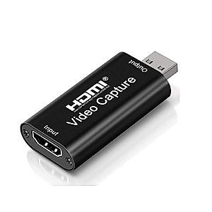 Upgraded Hdmi Capture Card, 1080p Capture Card, 4k HDMI to USB, Record via DSLR Camcorder Action Cam for High Definition Acquisition, Live Broadcasting, Gaming, Streaming, Teaching etc. (Black)