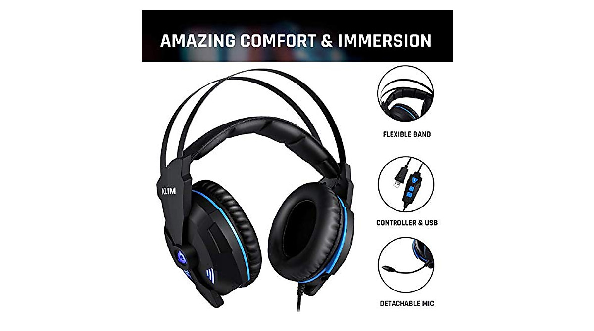 KLIM Impact Gaming Headset - 7.1 Surround Sound & Noise Cancelling