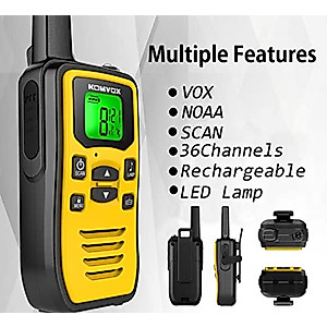 Profressional Walkie Talkies for Adults, Rechargeable Two Way Radios Long Range, 36 Channels 2 Way Emergency Radio with NOAA Weather Alert, Survival Gear and Equipment for Camping Hunting Hiking