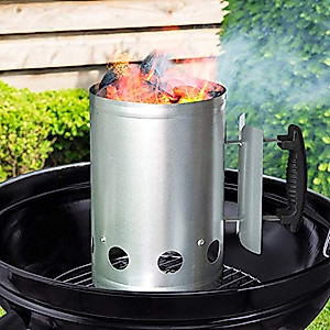 18 Inch Charcoal Grill Bundle Charcoal Chimney Starter for Outdoor Camping Cooking Grill Kit