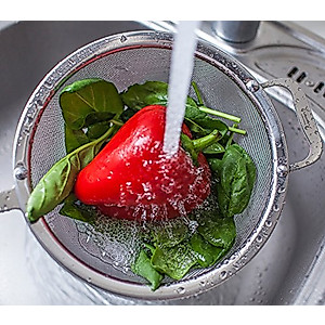 9" Kitchen Fine Mesh Strainer with Sturdy Handle and Wider Hook - Perfect for Quinoa